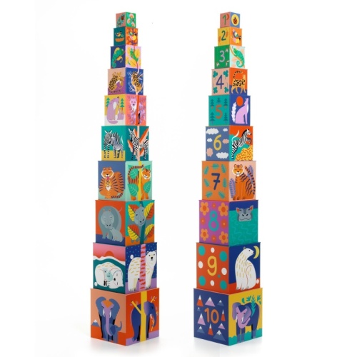 Djeco 10 Cubes - Wild Animals DJ08511 - Daisy Daisy