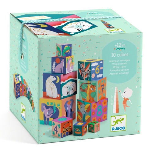 Djeco 10 Cubes - Wild Animals DJ08511 - Daisy Daisy