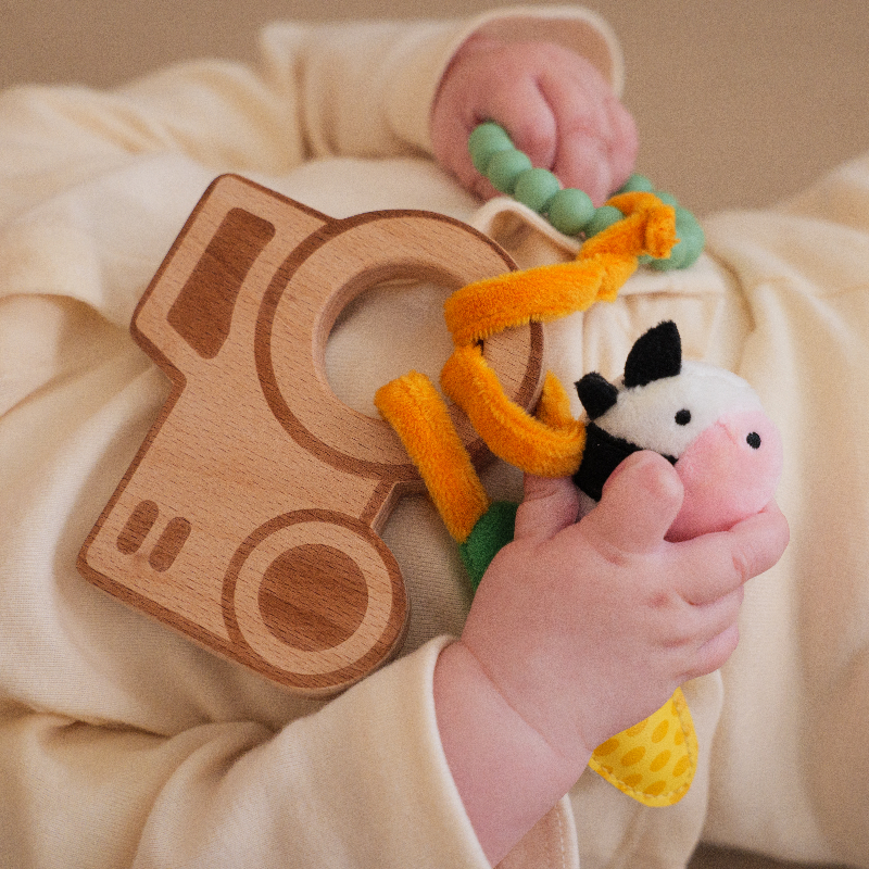 Little Big Friends Wooden Rattle - Farm - Daisy Daisy