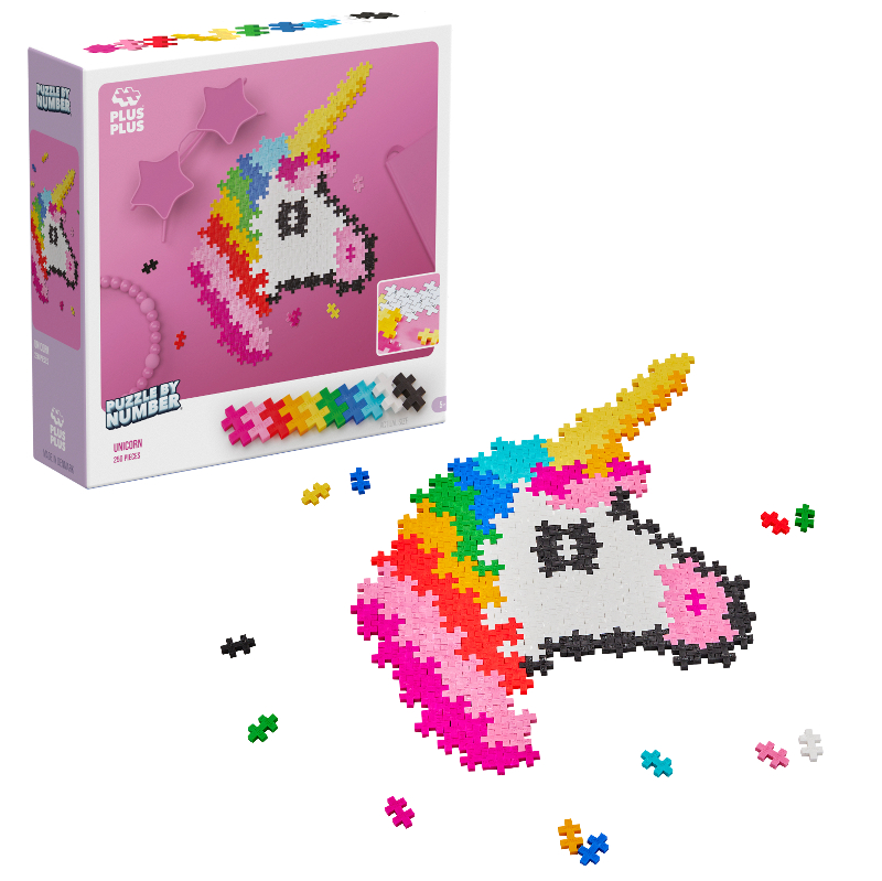 Plus-Plus Puzzle by Number - Unicorn 250 pcs - Daisy Daisy