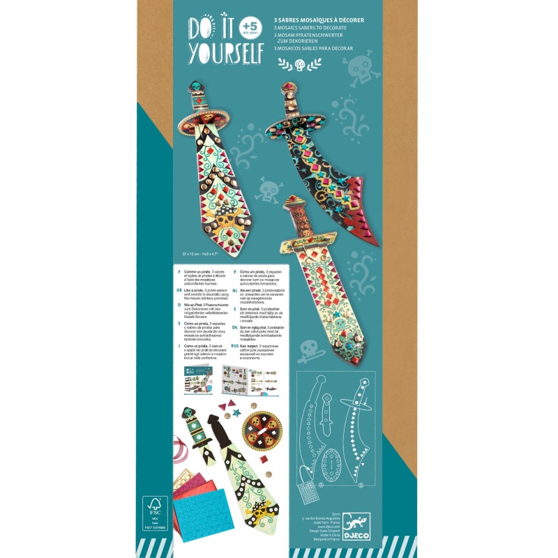 Djeco Do it Yourself Mosaic Swords - Like a Pirate DJ07902 - Daisy Daisy
